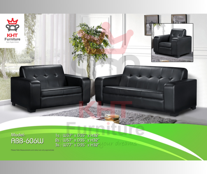 (Klang Valley) PVC Leather Modern Sofa 1, 2 and 3 Seater Full Set Sofa ...