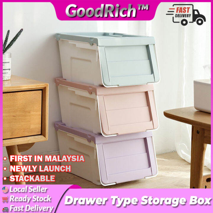 [1PCS] STACKABLE STORAGE DRAWER BOX /STORAGE CABINET /FLIP TOP PLASTIC ...