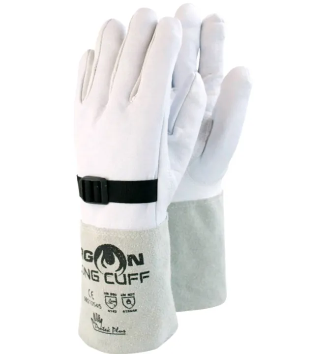 ARGON LONG CUFF ถุงมืออาร์กอน ถุงกันความร้อน ฝ่ามือหนังแกะคุณภาพสูง ข้อมือหนังท้องวัวเกรดเอ 1 ...