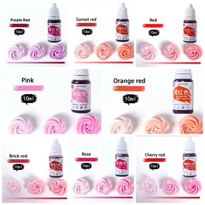 1ml food grade colorant food coloring liquid gel shades of red | Lazada PH