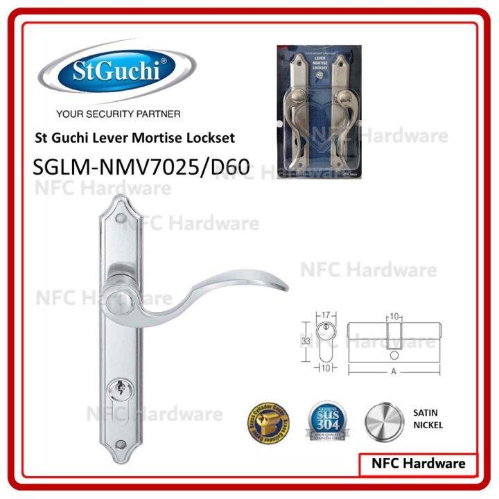 ST GUCHI SGLM-NMV7025/D60 Lever Mortise Lockset 7025 | Lazada