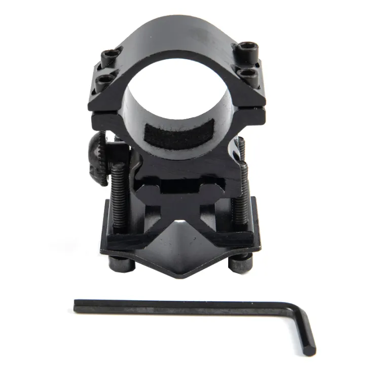 Universal Tactical 25/30mm Scope Ring Flashlight Holder Barrel Mount ...