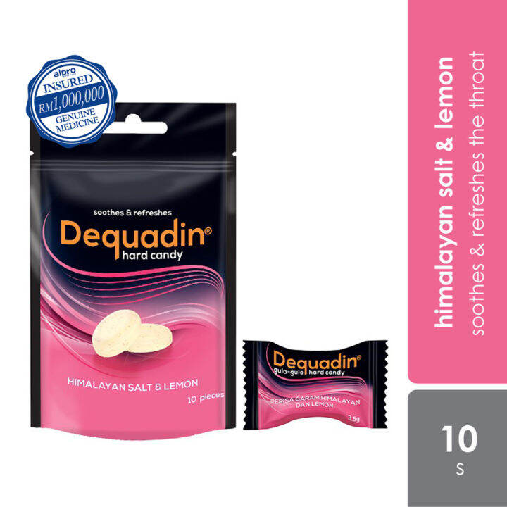 Alpro Pharmacy Dequadin Hard Candy Himalayan Salt & Lemon 35g | for ...
