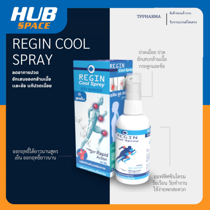 Regin cool spray สเปรย์ พ่นแก้ปวด คลายกล้ามเนื้อ ลดอัดเสบ ข้อ และ ...