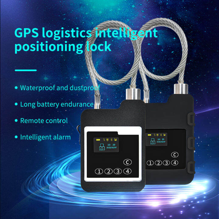 GPS Tracking Padlock Remote Control Electronic IOT Lock Tamper Evident ...