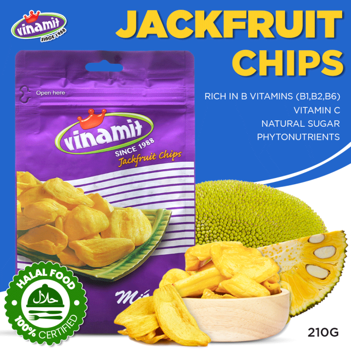 Vinamit Dried Jackfruit Chips Ready to Eat Pure and Natural Dried Jackfruit Chips Super Healthy ...