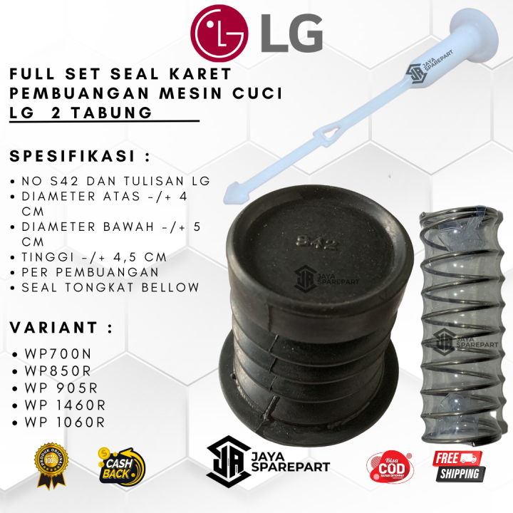 Full Set Seal Karet Pembuangan Mesin Cuci LG 2 Tabung | Wp 700N ...
