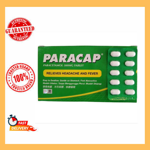 Paracap (Paracetamol) 500mg (10's/strip) | Lazada