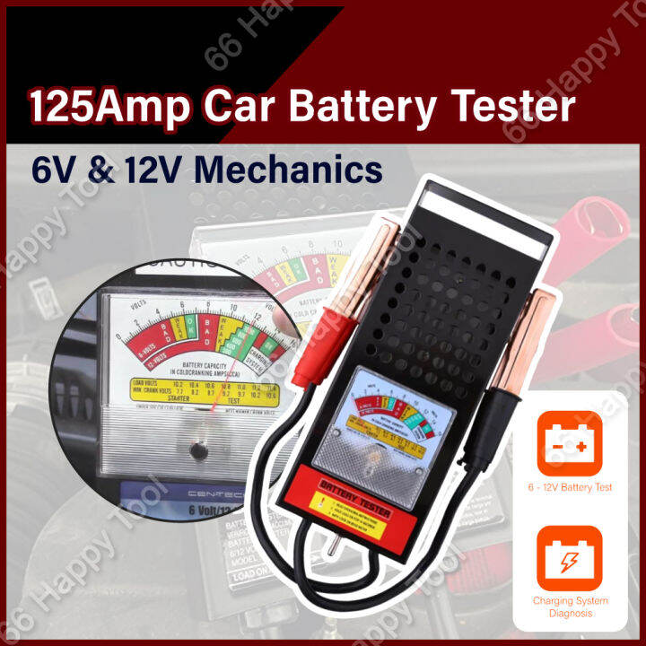 125Amp Automotive Battery Tester 6V 12V Mechanics Car Truck Detector ...