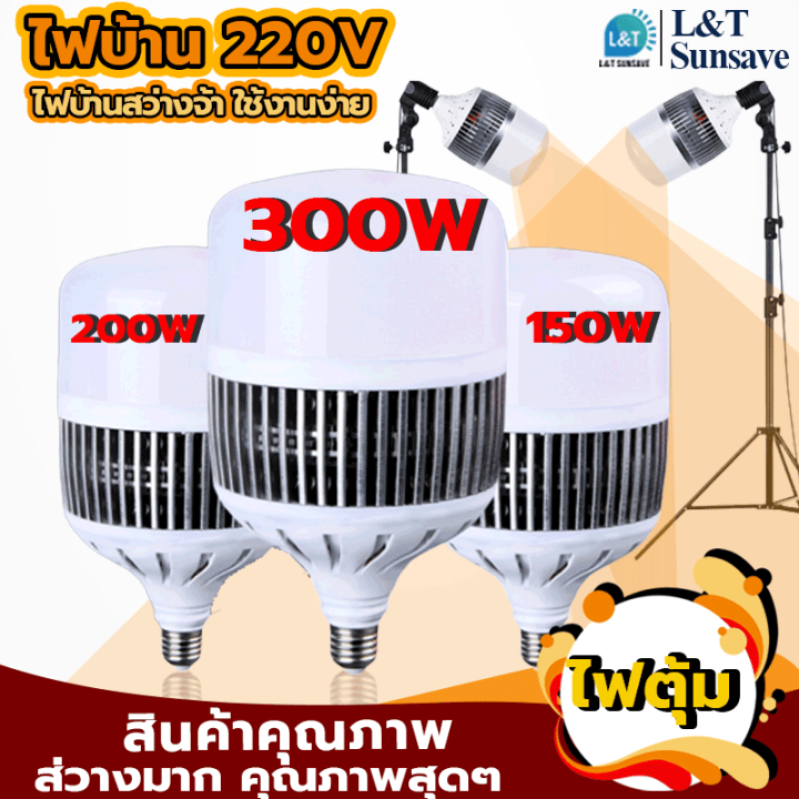 หลอดไฟ LED Bulb 150 W หลอดไฟ LED E27 150W 200W 300W LED BULB วัตต์ ไฟตุ้ม ไฟตั้งแคมป์ ไฟร้านค้า ...