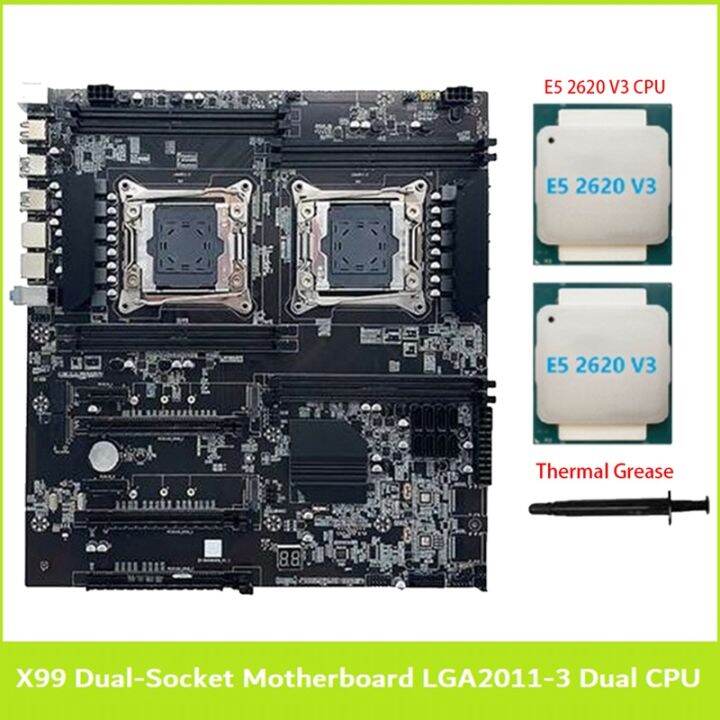 X99 Dual-Socket Motherboard LGA2011-3 Dual CPU Support RECC DDR4 Memory ...