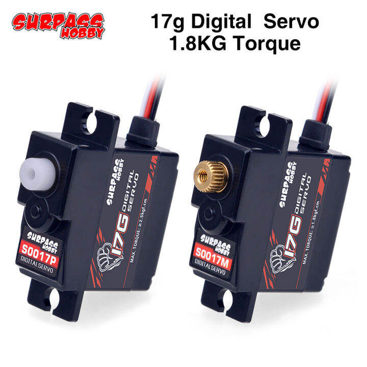 SURPASS Hobby 17g Micro Mini Servo S0017M Metal Gear 1.8KG Torque ...