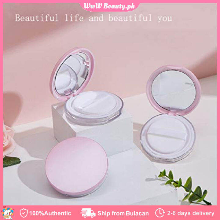 Loose Powder Compact Container with Velvet Powder puff Mirror and ...