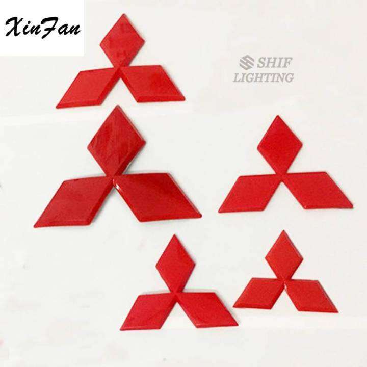 XINFAN 1 x ABS Red MITSUBISHI Car Auto Front Rear Trunk Emblem Badge ...