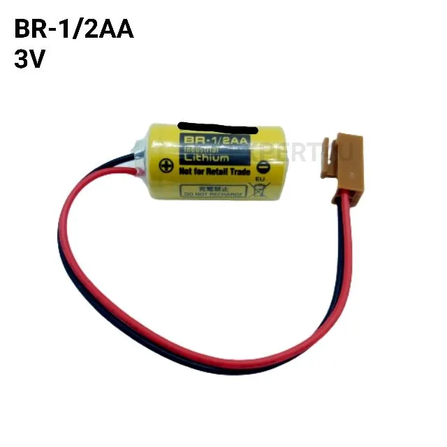 Battery BR-1/2AA 3V 1000 mAh ปลั๊กต่อสีน้ำตาล / ของแท้ ของใหม่ สต๊อกเยอะ / ออกใบกำกับภาษีได้ ...