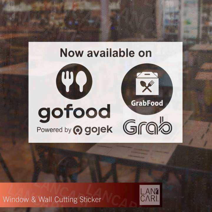 Stiker Cutting goofed grabfood makanan Sticker Dinding Kaca logo ...