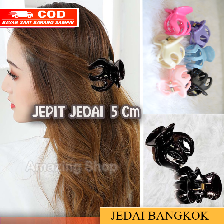 Jepit Jedai Rambut 5CM Bahan Tebal / Jepitan Badai Hair Styilish Salon ...