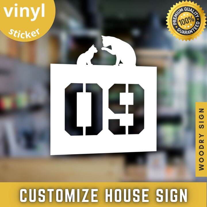 Custom Made 】House Number Sign - Woodry Sign Mode Nombor Rumah Vinyl ...