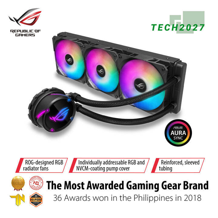 ASUS ROG Strix LC II 360 ARGB all-in-one liquid CPU cooler with Aura ...