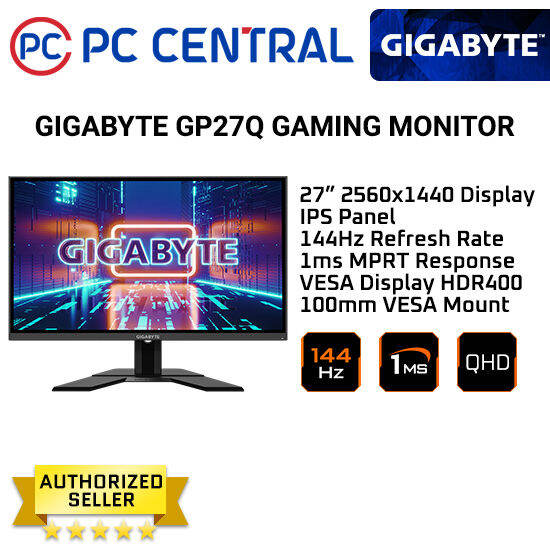 GIGABYTE G27Q 27" 16:9 144Hz QHD 1ms HDR FreeSync Premium IPS Gaming ...