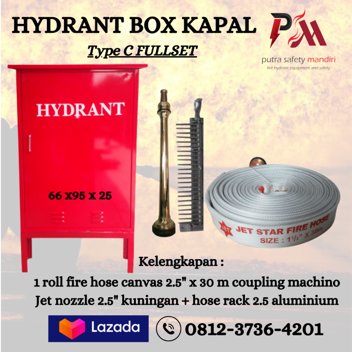 FULLSET TYPE C BOX HYDRANT SAFETY OUTDOOR KOTAK PERLENGKAPAN PEMADAM ...