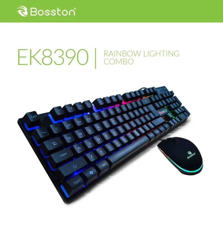 Bosston EK839 Rainbow Lighting Keyboard | Lazada PH