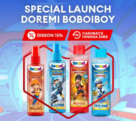 Doremi Spray Cologne edisi Boboiboy 100ml varian Galaxy Glacier ...