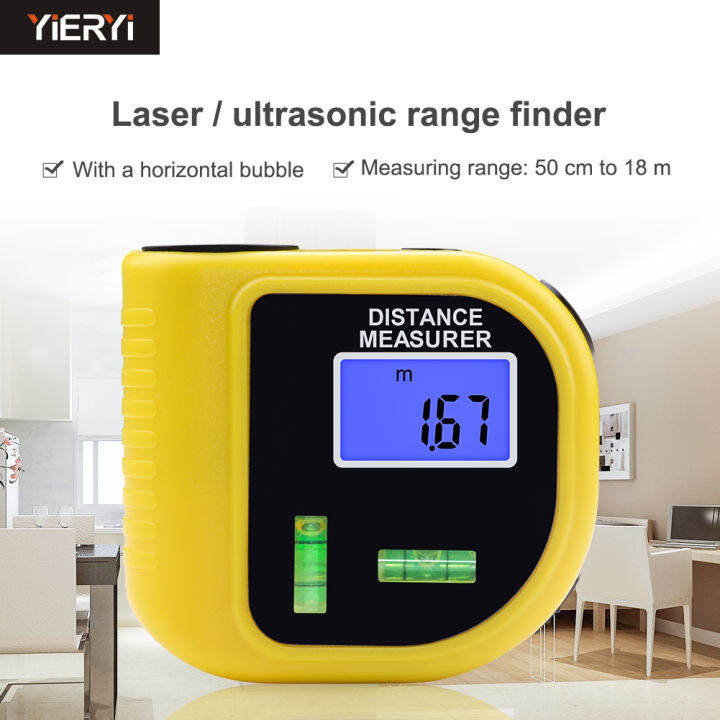 Yieryi Distance Meter Backlight Rangefinder Digital Range Finder range ...