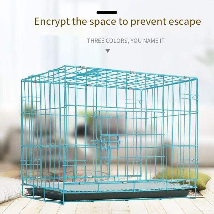 Folding Dog Cage Bold Medium and Small Dog Teddy Cat Cage with Skylight Portable Dog Cage ...