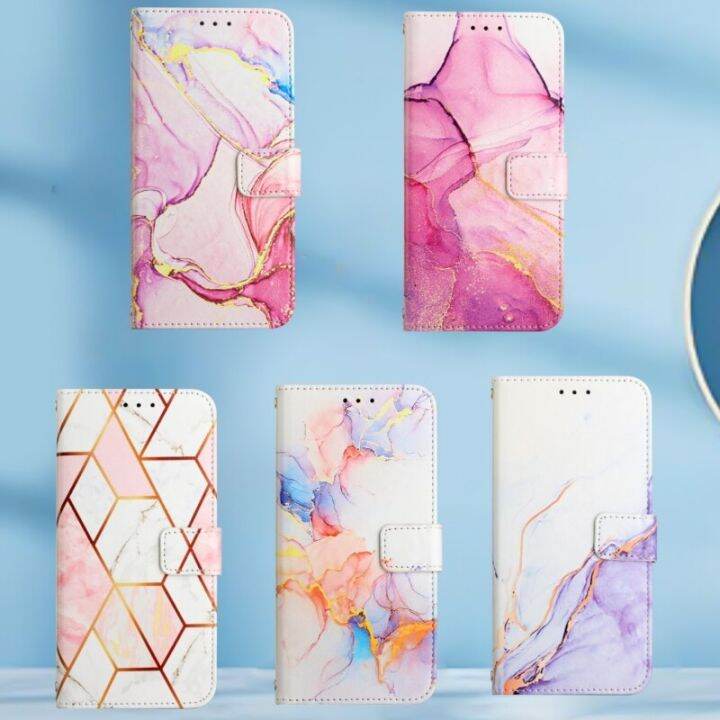 เคสหนังหินอ่อนสำหรับ INFINIX Tecno Spark 7 8 9 Pro 9T 7T 8C 6 5 Air Go ...