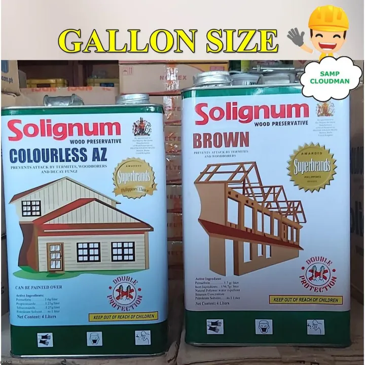 Authentic Solignum Wood Preservatives ClearBrown Gallon Size 4 Liters ...