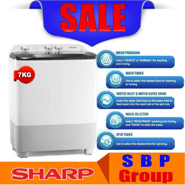 SHARP 7KG SEMI AUTO WASHING MACHINE ( EST7015) Mesin Basuh | Lazada