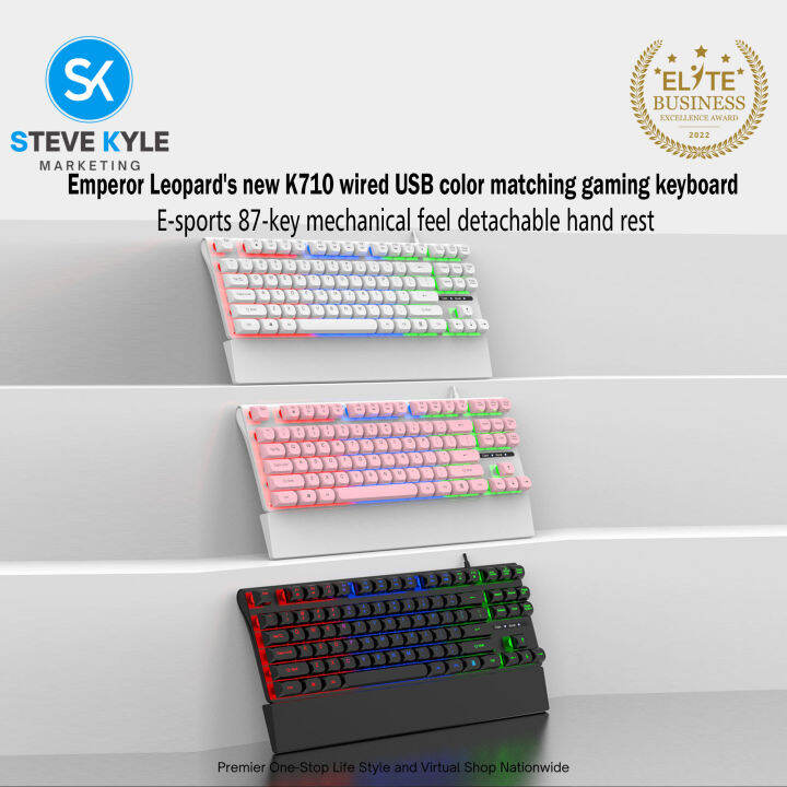 K710 Luminous Mechanical Gaming Keyboard 87 Keys With Removable Usb ...