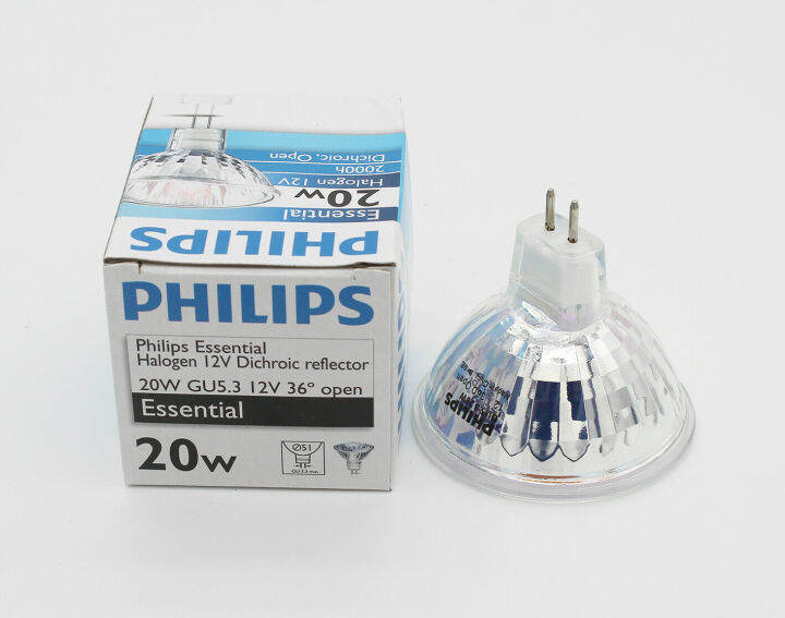 Philips Essential Mr16 20w 50w Gu5 3 12v 36d Halogen Bulb Lazada