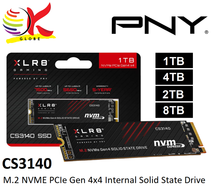 PNY CS3140 INT SSD M.2 2280 NVME PCIE GEN 4X4 INTERNAL SOLID STATE DRIVE WITH 3D FLASH MEMORY ...