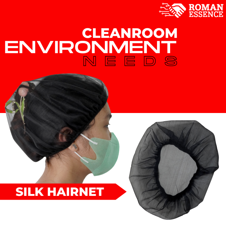 Silk Hairnet | Black, White | 9x9 inch | 10 Pieces/Pack | Lazada PH