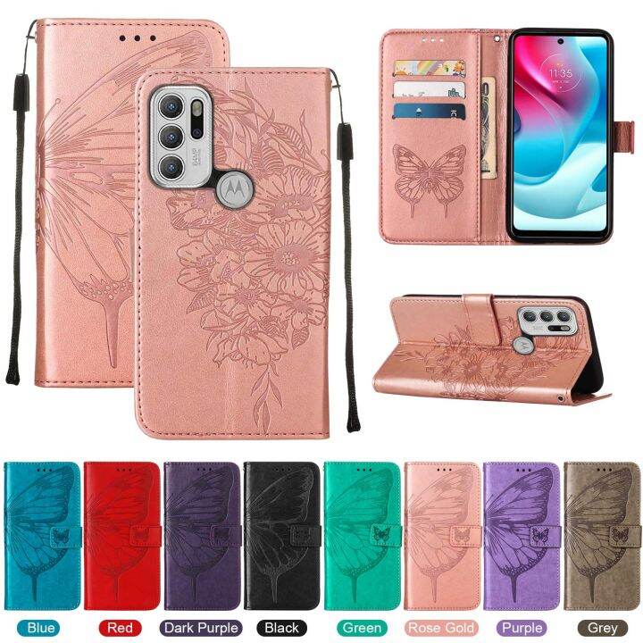 Moto G60s Case Windcase Butterfly Pu Leather Flip Wallet Card Slots