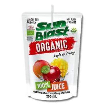 [Sunblast] Organic 100% Apple-Mango Juice 200ml | Lazada