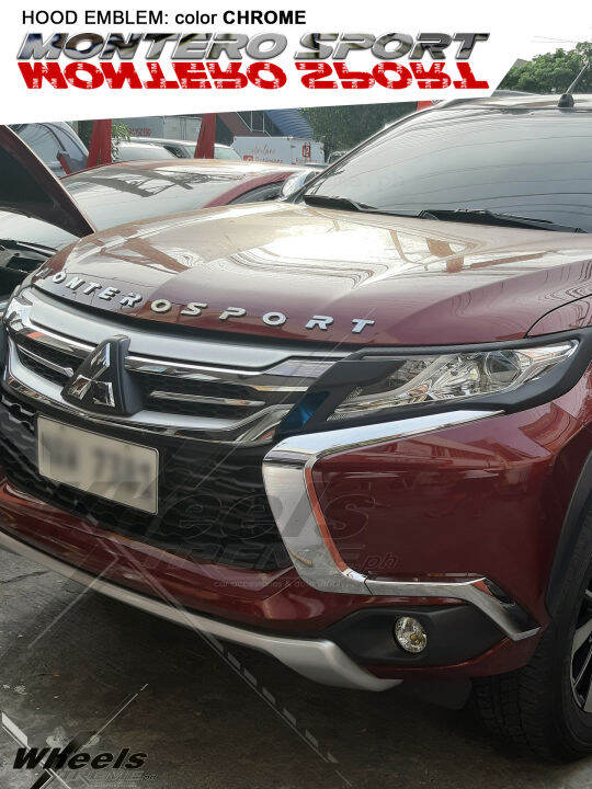 MONTERO SPORT 2008-2024 with Guide Thailand Made Chrome finish HOOD ...