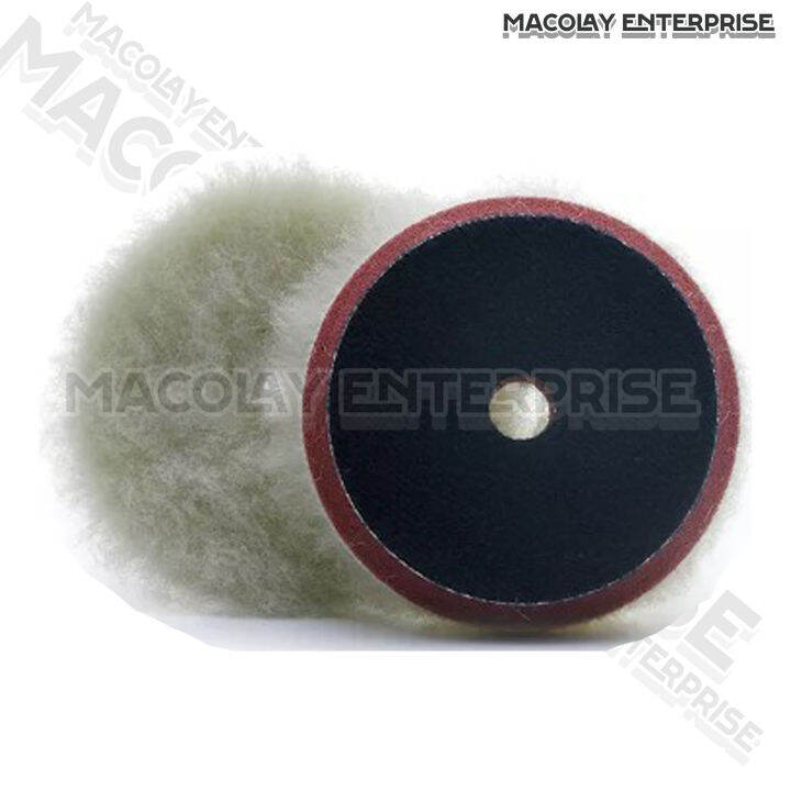 3" WHITE WOOL North Wolf Buffing Wool Pad for HEAVY CUT fits 3 ...