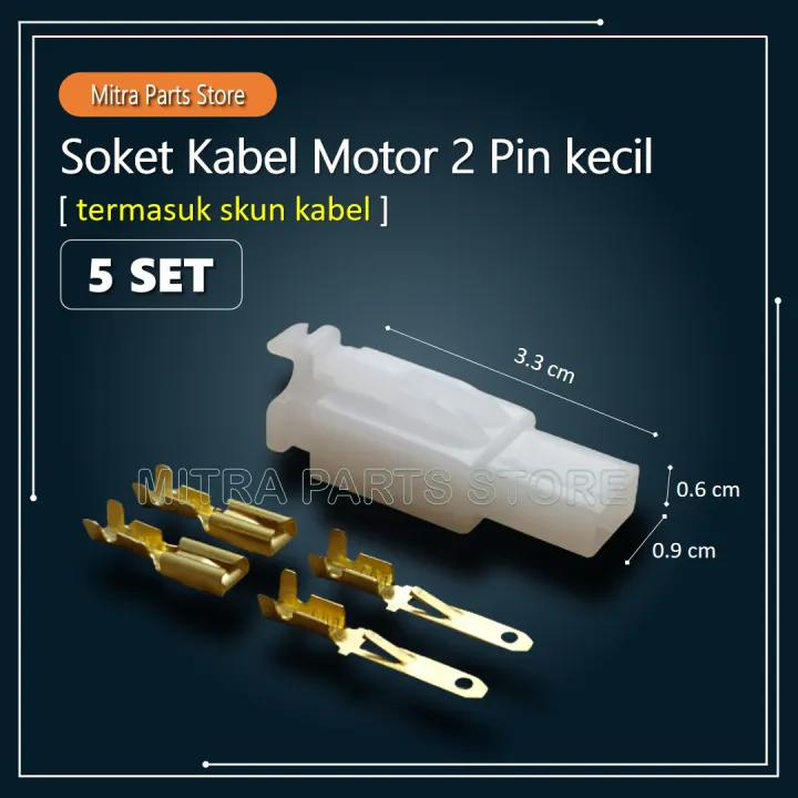 Soket Kabel Motor 2 Pin KECIL - 5 PASANG / Soket 2 Pin KECIL - Socket ...