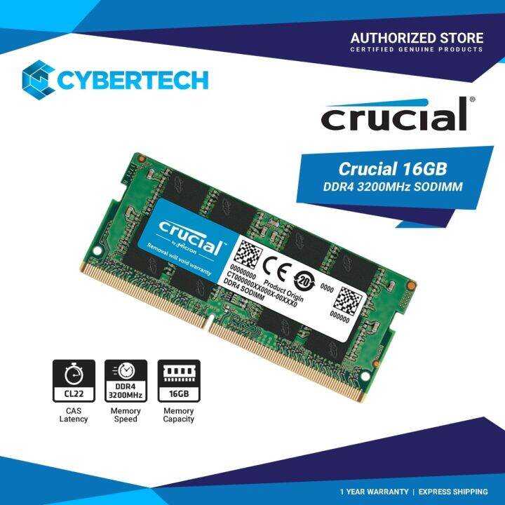 Crucial RAM 16GB DDR4 3200MHz CL22 SODIMM Laptop Memory | Lazada PH