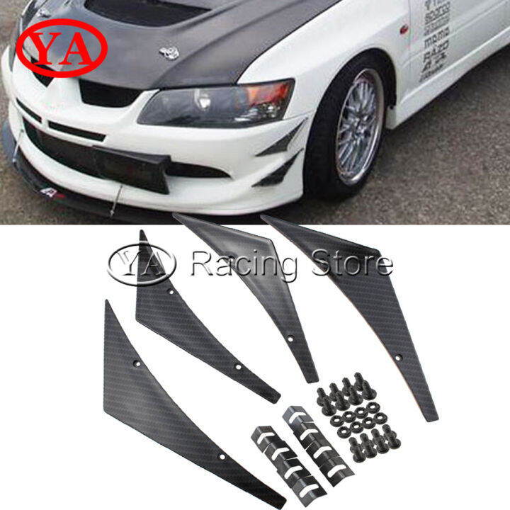 Universal 4pcs/set Car Canards Front Bumper Stickers Lip Splitter ...