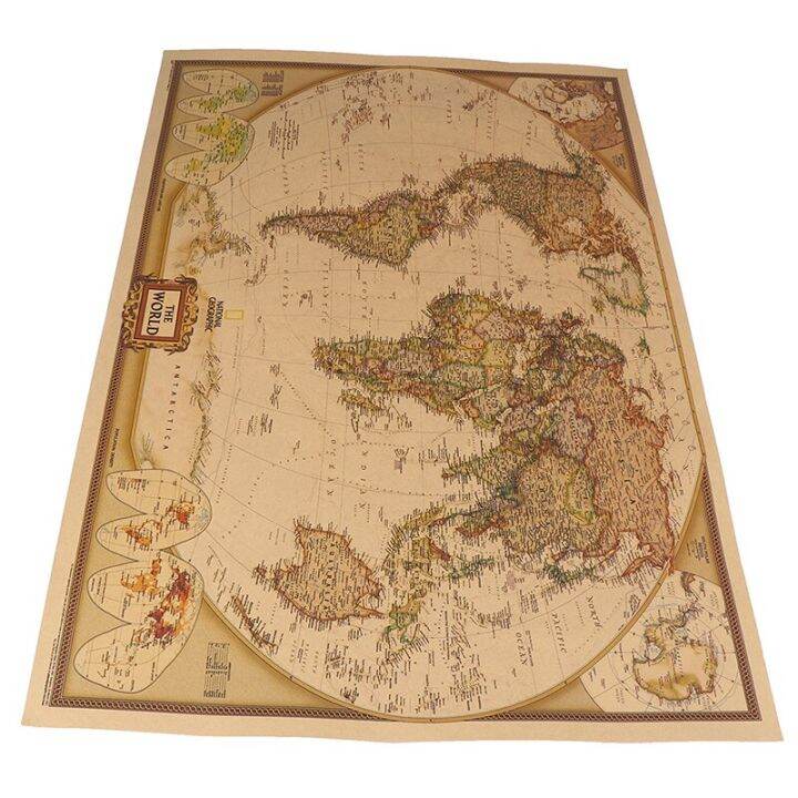 1PCS Large Vintage World Map Detailed Antique Poster Wall Chart Retro ...