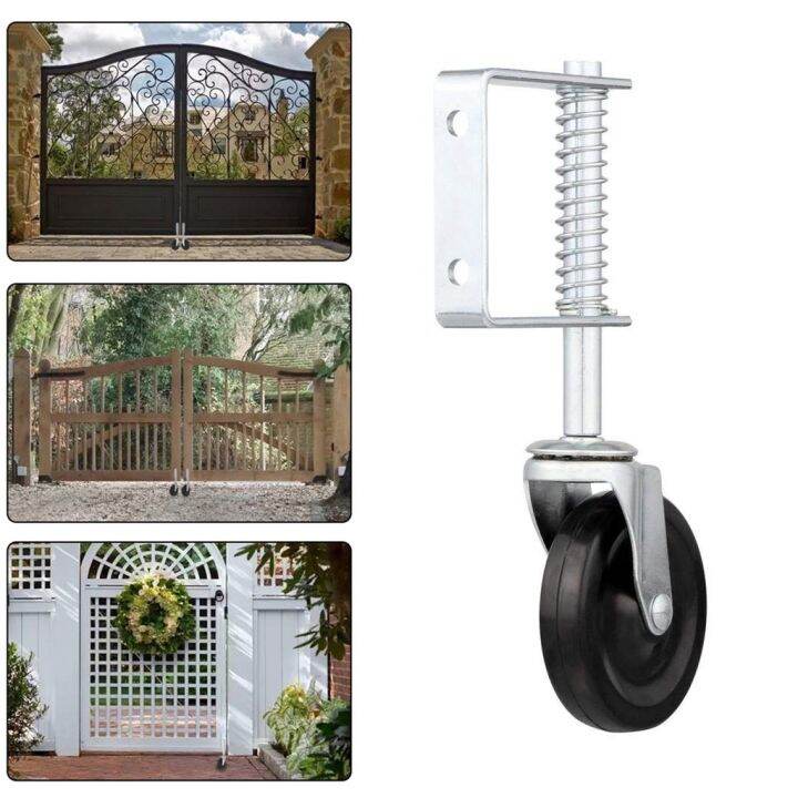4" Rubber Gate Wheel Spring Loaded Swivel Caster Nylon Roller Heavy ...