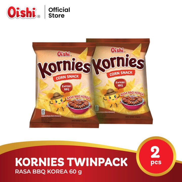 Oishi Kornies Rasa BBQ Korea 60g - Twinpack | Lazada Indonesia
