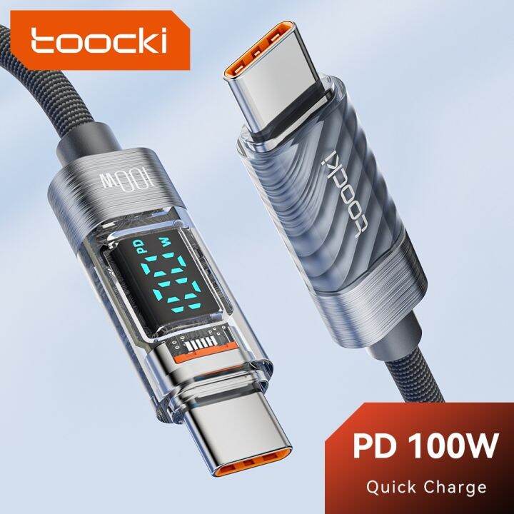 Toocki 100W สายเคเบิล Type C เป็น 3.0 4.0 ชาร์จเร็ว USB สําหรับ ...
