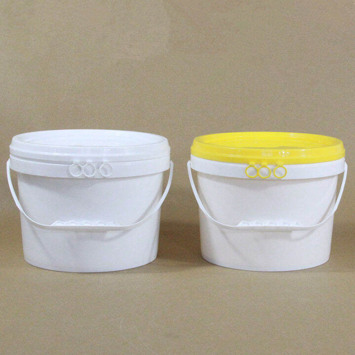6L Round Plastic Bucket With Handle and Lid Food Grade Storage ...