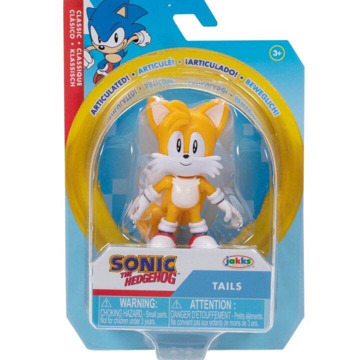 Sonic The Hedgehog 2.5-inch Classic Tails Action Figure, Bendable ...