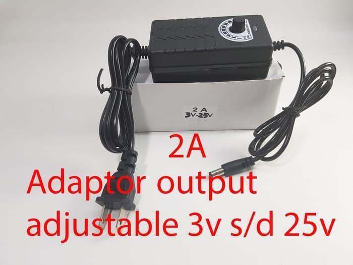 Adjustable Tegangan 3v S/D 25v Dc Adaptor 2A/ Adaptor Variable Output ...